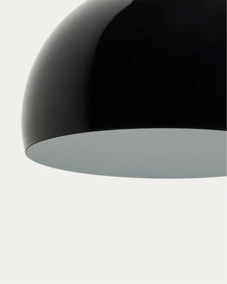 Černá stojací lampa s kovovým stínidlem (výška 160 cm) Madali – Kave Home