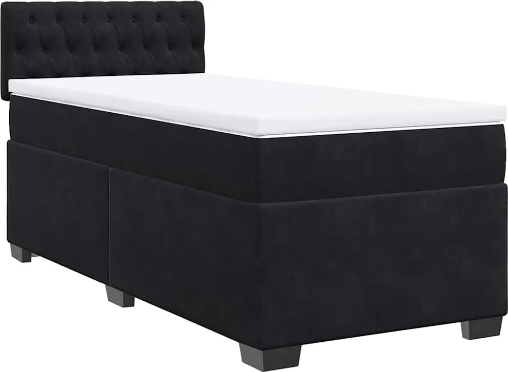 Box spring postel s matrací černá Single samet 3288773