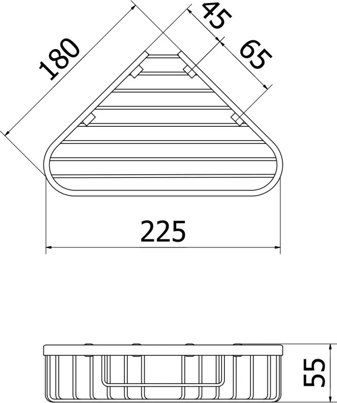 Mexen Uni-T, rohová polička, černá matná, 70A8520-70