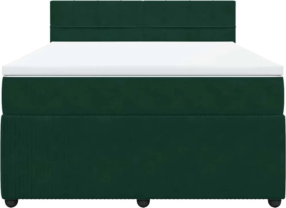 Box spring postel s matrací tmavě zelená 140x200 cm samet 3287761