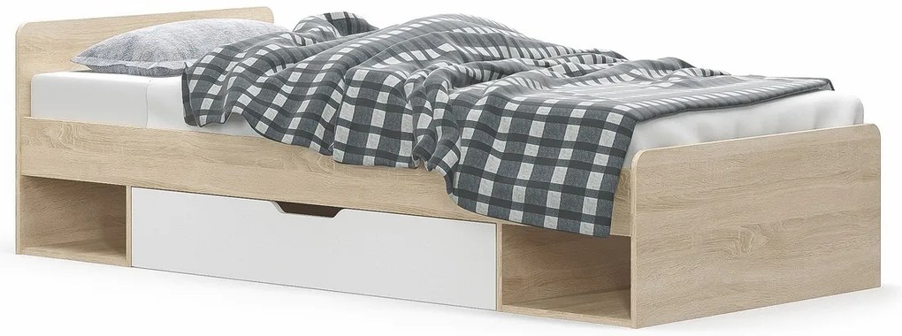 Casarredo Postel se zásuvkou TIPS dub sonoma/bílá mat