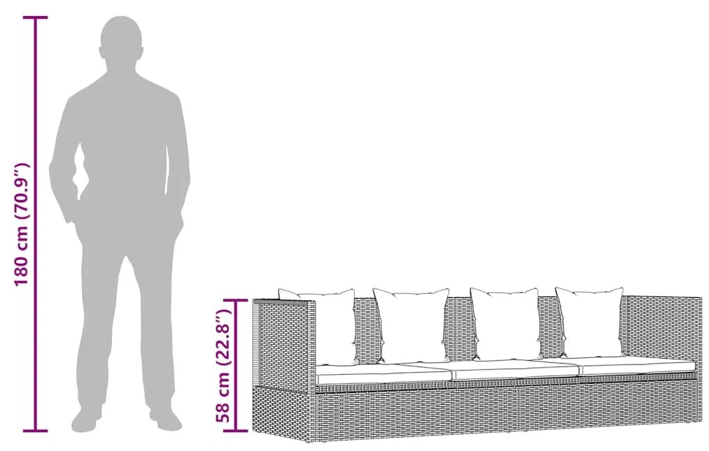 vidaXL Marketos Zahradní postel šedá 200 x 60 cm polyratan