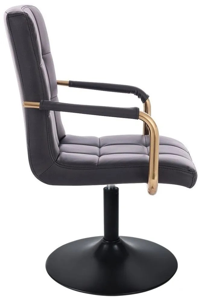 LuxuryForm DESIGN Otočná židle VERONA GOLD na černém talíři - černá