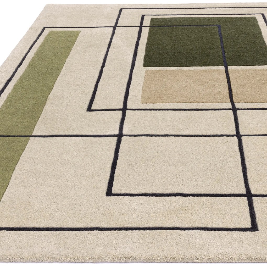 Tribeca Design Kusový koberec Jigsaw Outline Khaki Rozměry: 200x290 cm