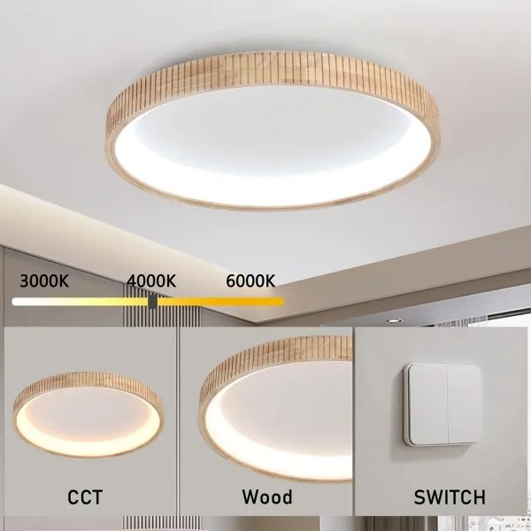 Brilagi - LED Stropní svítidlo FALCON WOOD MODERN LED/60W/230V pr. 80 cm dřevo