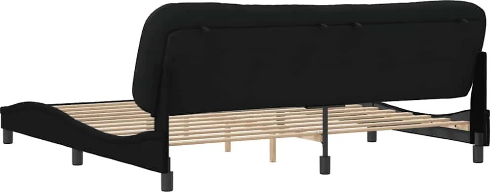 Rám postele bez matrace Hvar černý 200 x 200 cm textil 3207795