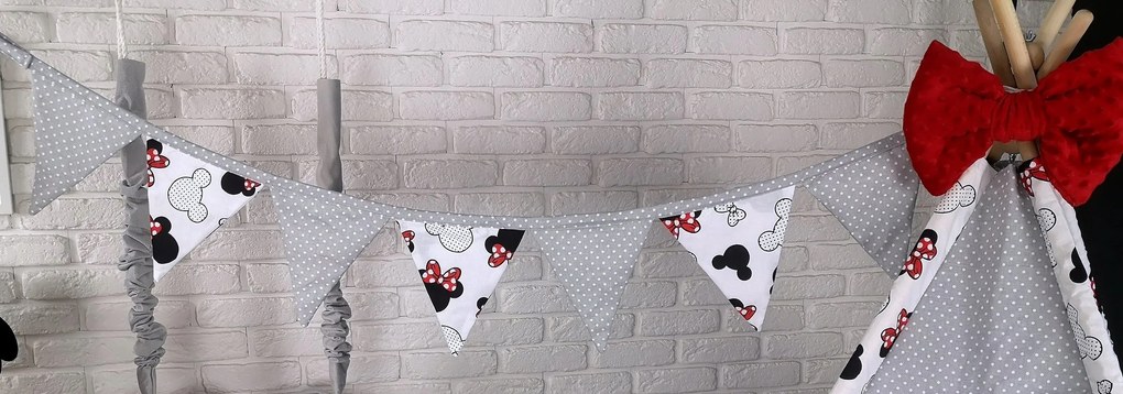 Dětský stan TEEPEE (TÝPÍ) EXCLUSIVE s doplňky - MYŠKA MINNIE - červený