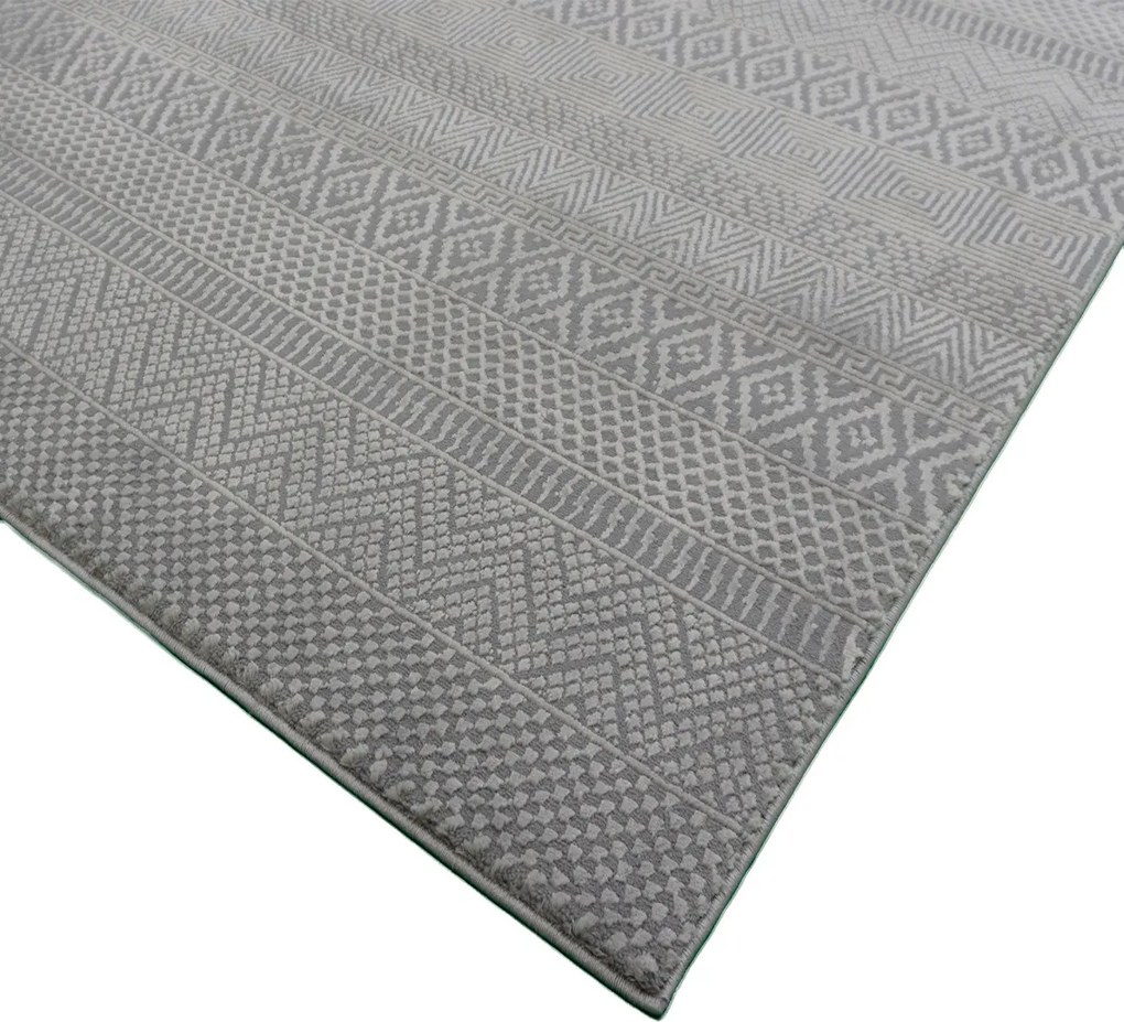 BE Koberec Zurich 1901 GREY - šedý obdélníkový Rozměr: 60x100 cm