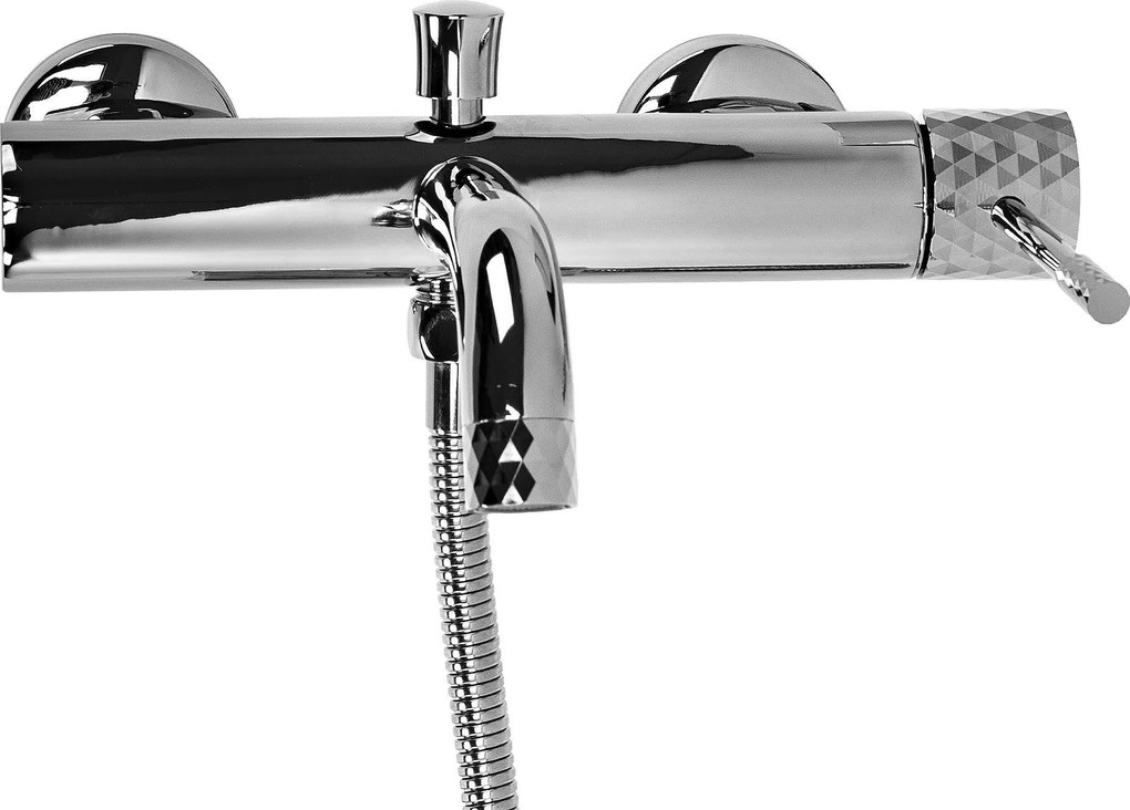 Rea Lungo Diamond, vanová baterie s ruční sprchovou soupravou, chromová, REA-B6447