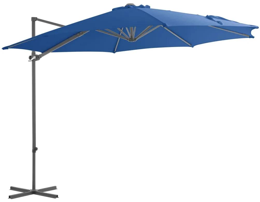 46999 vidaXL Konzolový slunečník s ocelovou tyčí azurově modrý 300 cm