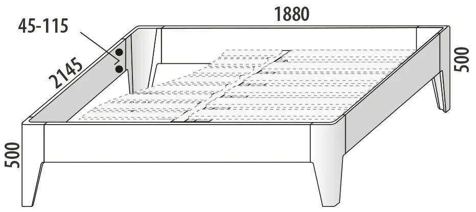 Postel Fantazie Domestav F301 Materiál: Dub Cink, Barevne provedení: Přírodní provedení-lak