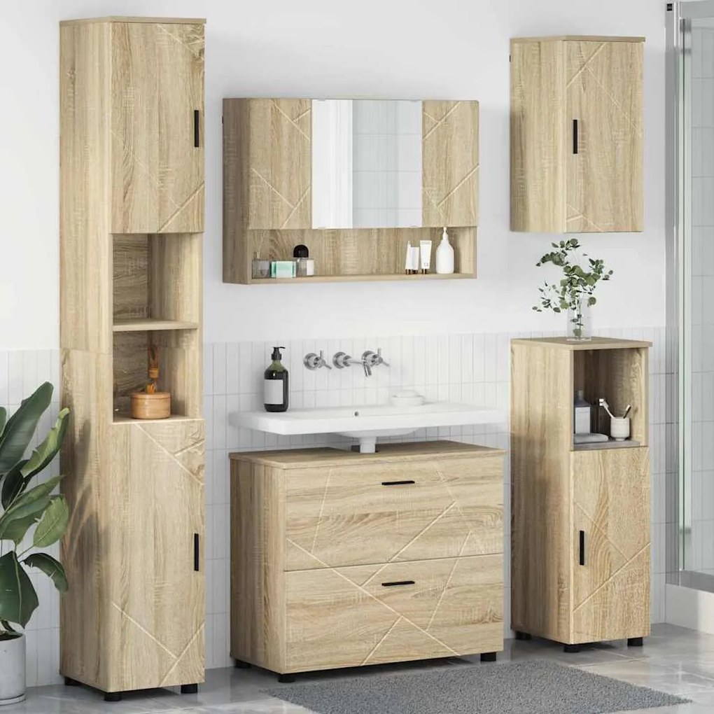 Sada koupelnového nábytku 5 ks Sonoma dub 35 x 30 x 192 cm 3393065