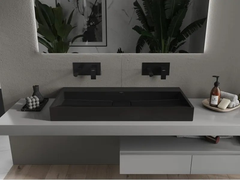 Mexen Ava umývadlo na desku z konglomerátu B/O 100 x 46 cm, černé - 23011070
