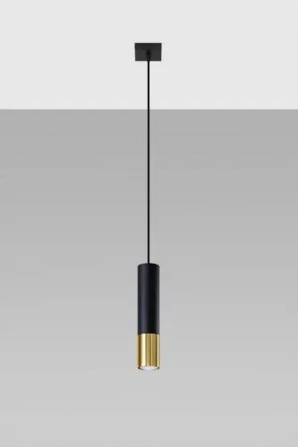 Lustr SOLLUX Loopez 1 GU10 1x40W bez zdroje SL.0952 černá/zlatá