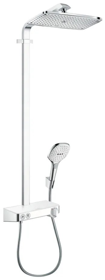 Hansgrohe Raindance E, Showerpipe 360 1jet s termostatem ShowerTablet Select 300, bílá/chromová, HAN-27288400