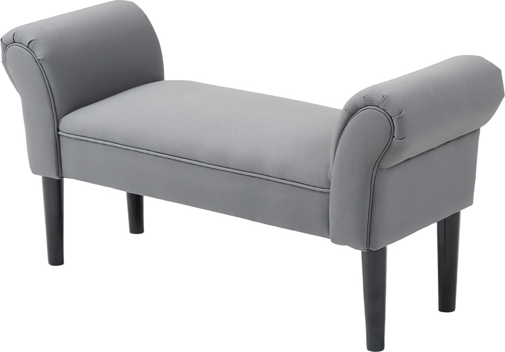 HOMCOM Lavice na postel, čalouněná lavice, sedací lavice, chodbová lavice do ložnice, nosnost až 130 kg, plátno, tmavě šedá, 102 x 36 x 51 cm | Aosom