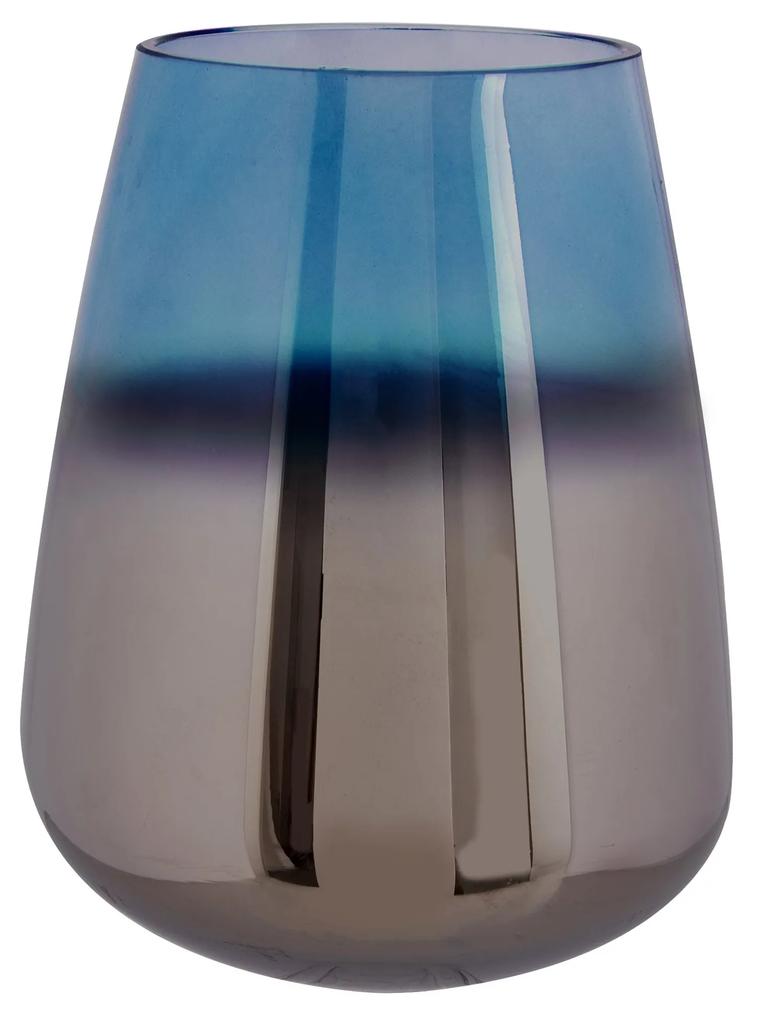 PRESENT TIME Modrá skleněná váza Oiled