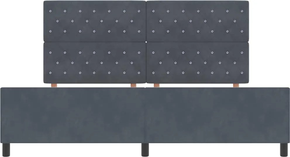 Postel s boxspringem s čelo Tmavě šedá 200 x 200 cm samet 3344898