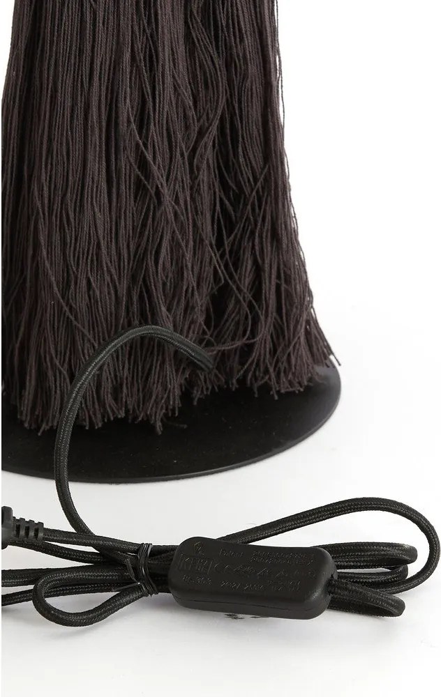 Tmavě hnědá stolní lampa s textilním stínidlem (výška 58 cm) Espino – Light & Living