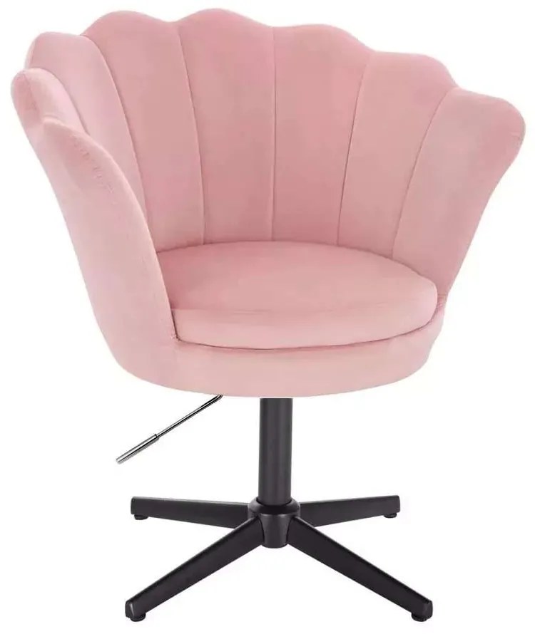 LuxuryForm DESIGN Křeslo FREY VELUR na černém kříži - růžové