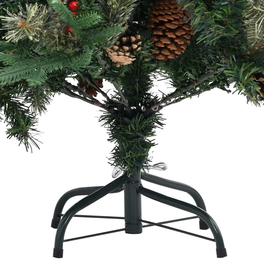 Vánoční stromek se šiškami zelený 225 cm PVC a PE,  340528 HangarStore.cz