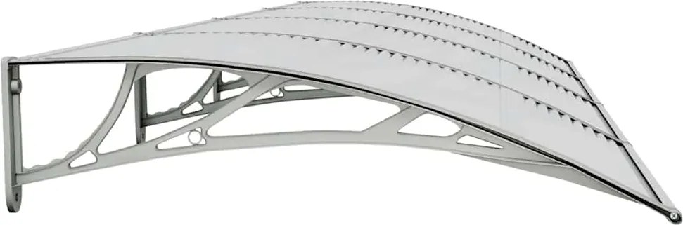 Stříška nad dveře šedá 350 x 100 cm polykarbonát 153595
