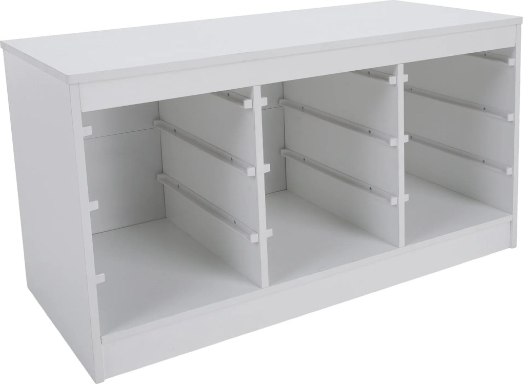 Organizér s úložnými boxy, bílá, TRIMAL