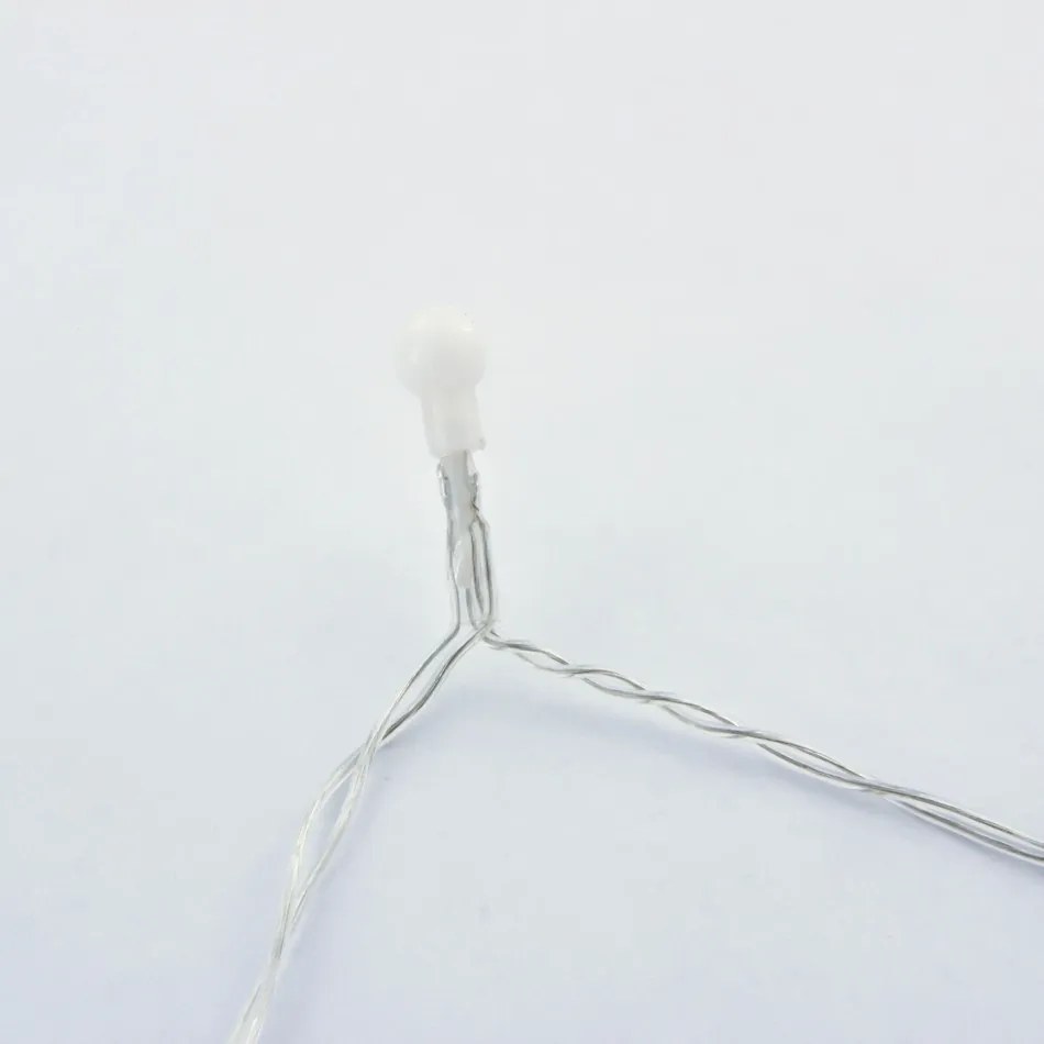 LED světýlka na baterie, kouličky, 2,1 m, teple bílá, 10 diod, čirý kabel, IP20 interiér, 3 × AA
