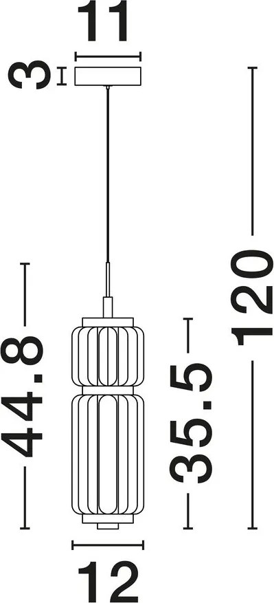 Matně černé skleněné LED závěsné svítidlo ø 12 cm Liesa – Nova Luce