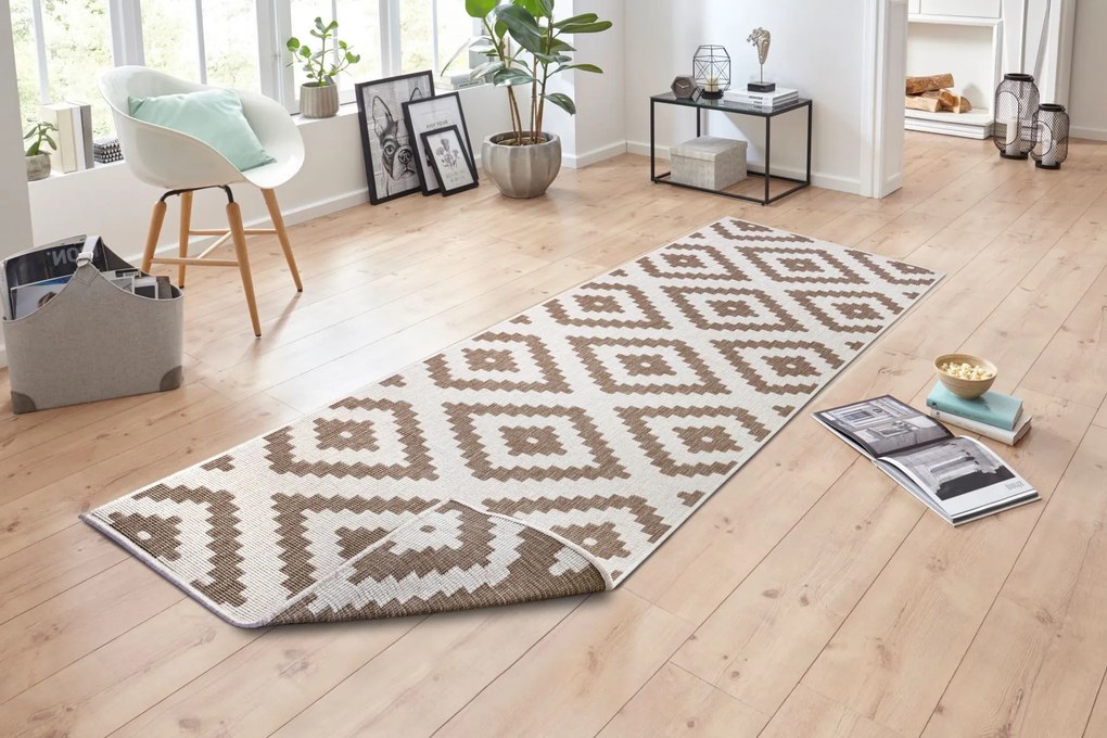 NORTHRUGS - Hanse Home koberce Kusový koberec Twin-Wendeteppiche 105460 Linen – na ven i na doma - 80x150 cm