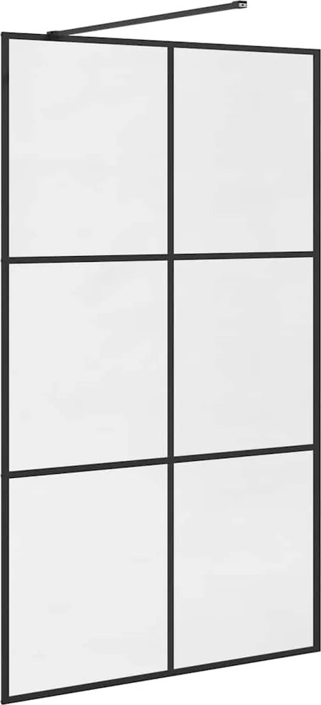 Zástěna do průchozí sprchy čiré ESG sklo 115 x 195 cm černá 151026