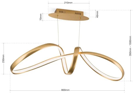 Orion HL 6-1663 - LED Stmívatelný lustr na lanku CIRCUS LED/36W/230V zlatá