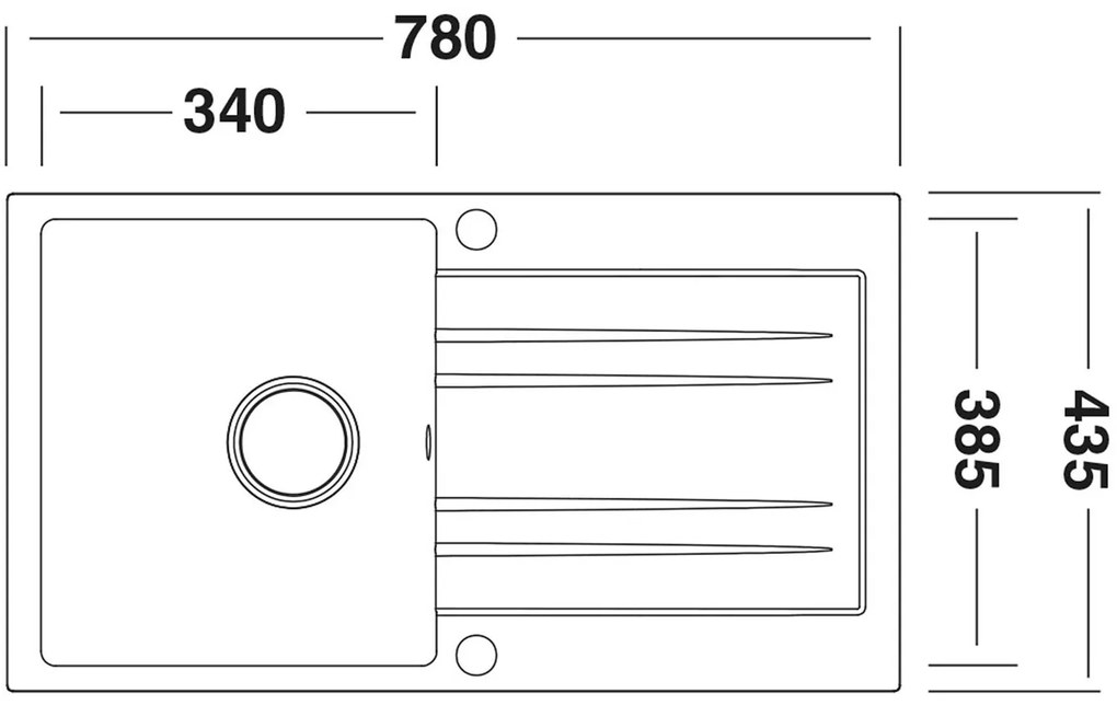 Granitový dřez Sinks Rapid 780 Granblack