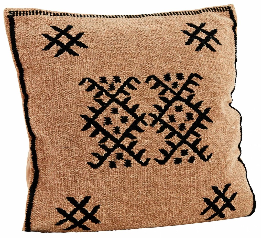 MADAM STOLTZ Bavlněný povlak na polštář Chenille 50×50 cm, hnědá barva, textil