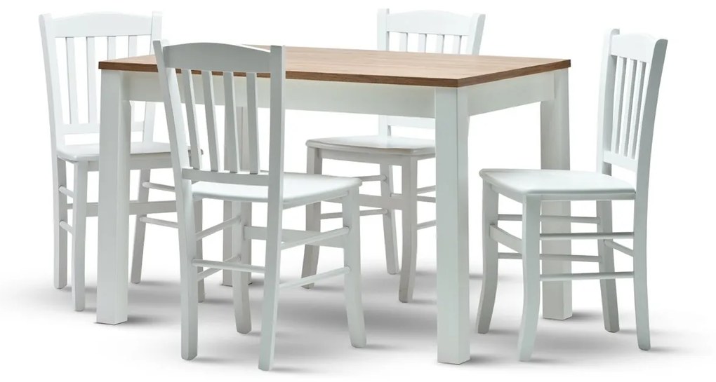 Stima Jídelní stůl CASA Mia variant | Délka stolu: 140,Odstín: dub halifax tabákový-bílá,Rozklad: S rozkladem + 40 cm