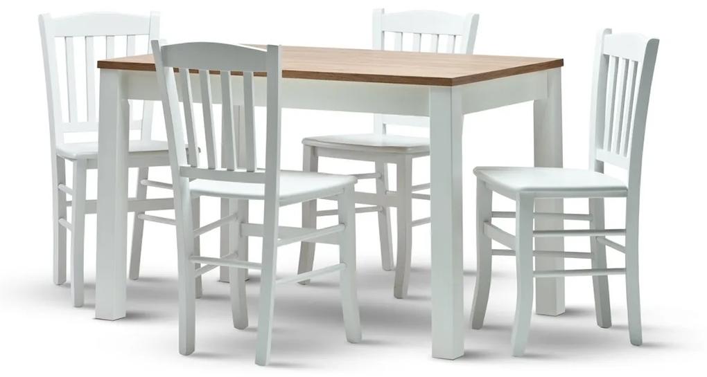 Stima Jídelní stůl CASA Mia variant | Délka stolu: 140,Odstín: dub hickory-bílá,Rozklad: S rozkladem + 40 cm