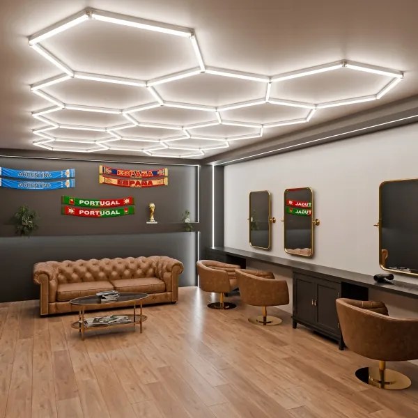 LED Stm stropní svítidlo HEXAGON LED/570W/85-265V 5000K CRI 90 IP54 bílá