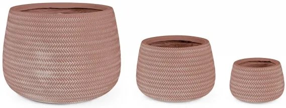BIZZOTTO set 3 terakotových květináčů TRESSAGE hnědá 0790645