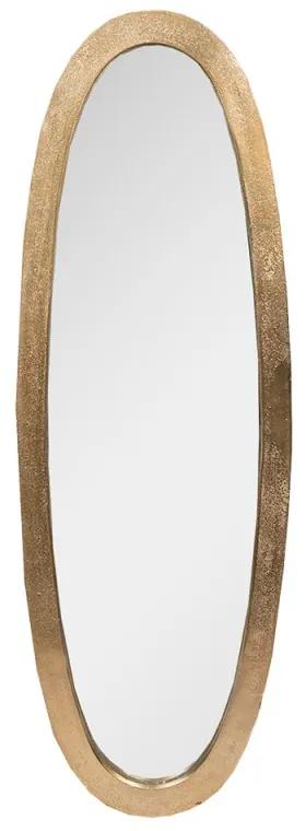 Zlaté antik nástěnné oválné zrcadlo – 33x2x99 cm