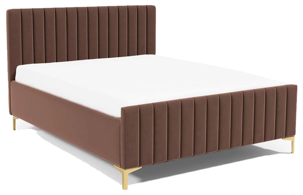 Eka Čalouněná postel SUTRA+ 140x200 cm Barva látky Trinity: (2304) Béžová, Úložný prostor: S dřevěným rámem úložného prostoru