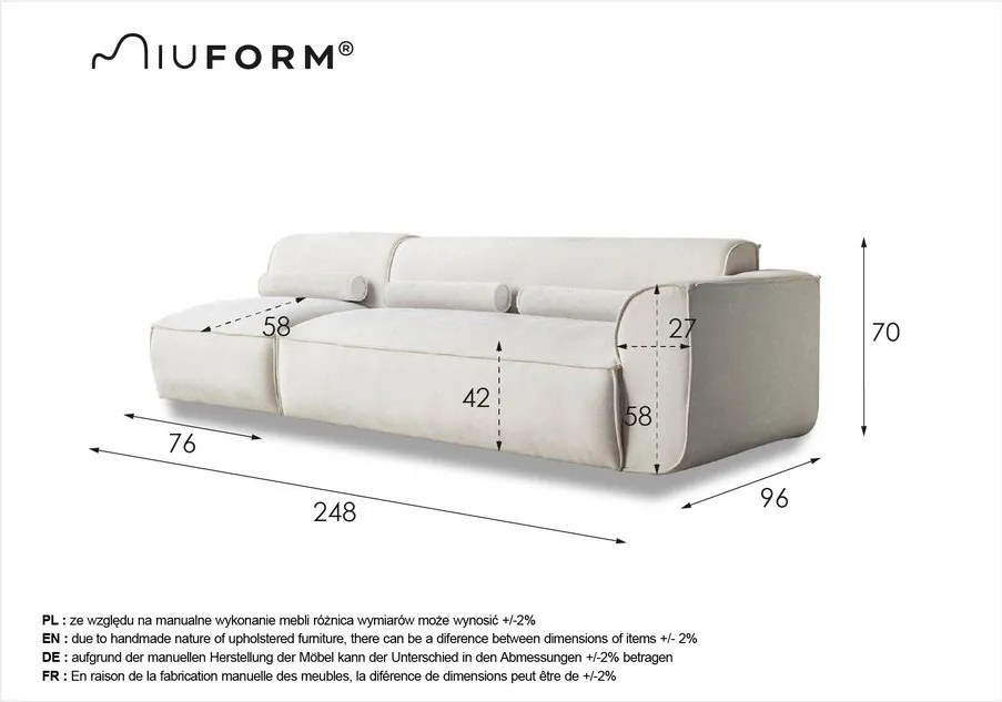 Béžová lenoška (levý roh) Flex Felix – Miuform