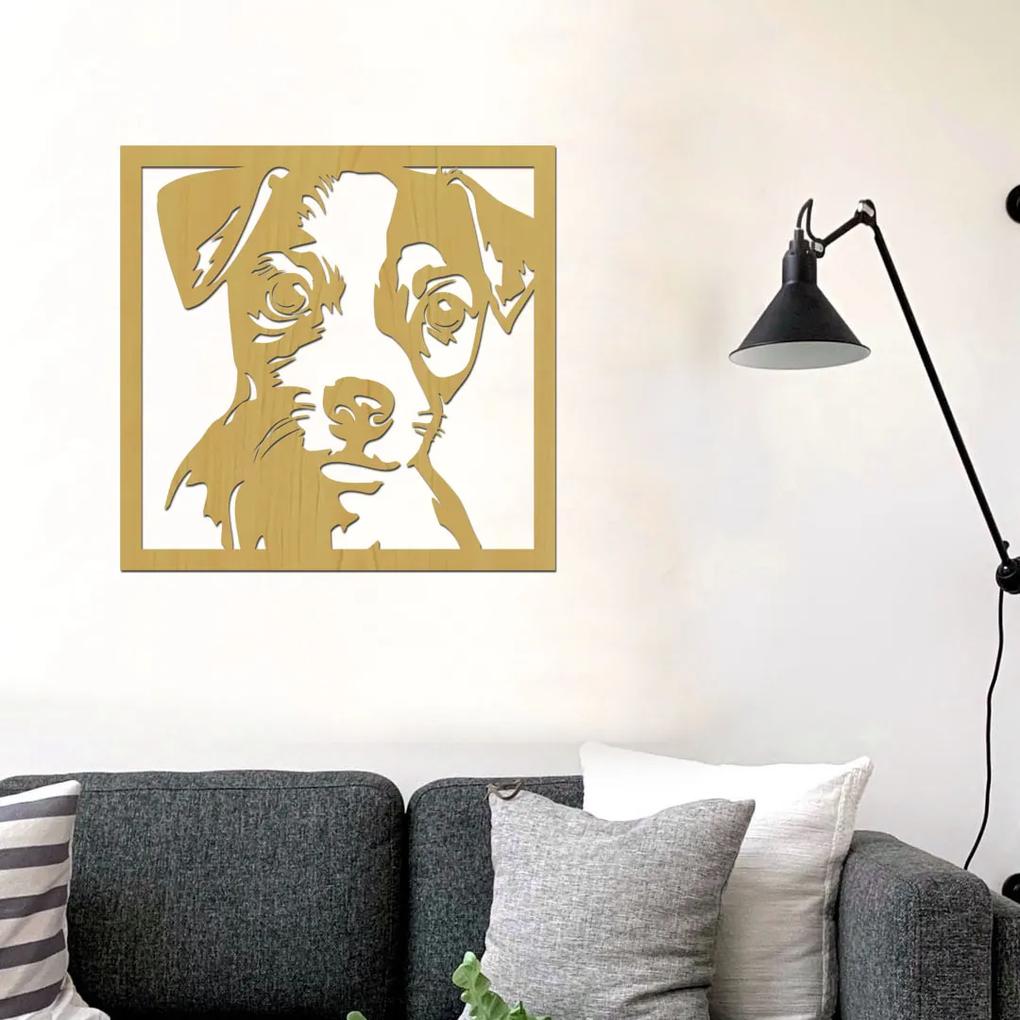 dřevo života Dřevěná dekorace psa Jack Russell teriér Rozměry (cm): 80x80, Barevný vzor: Javor