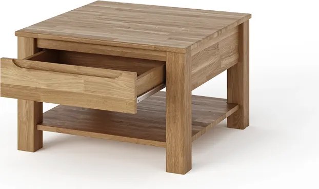 Massivo.cz Konferenční stolek Winten 1SH, 70x70 cm, dub, masiv - horní