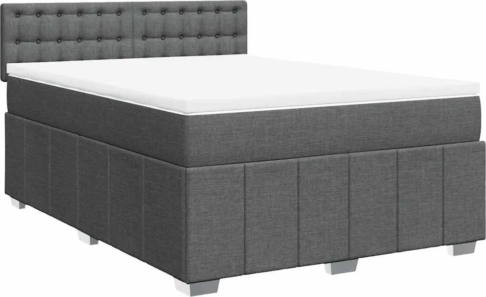 Box spring postel s matrací tmavě šedý 140 x 190 cm textil 3287078