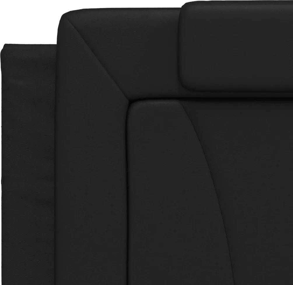 Postel Viana s matrací černá 200 x 200 cm umělá kůže 3208817