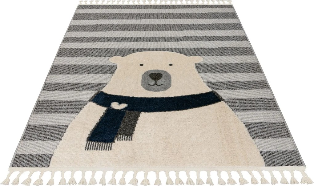 Obsession, Dětský kusový koberec My Fano 398 Bear, 160x230, šedá, dětský pokoj