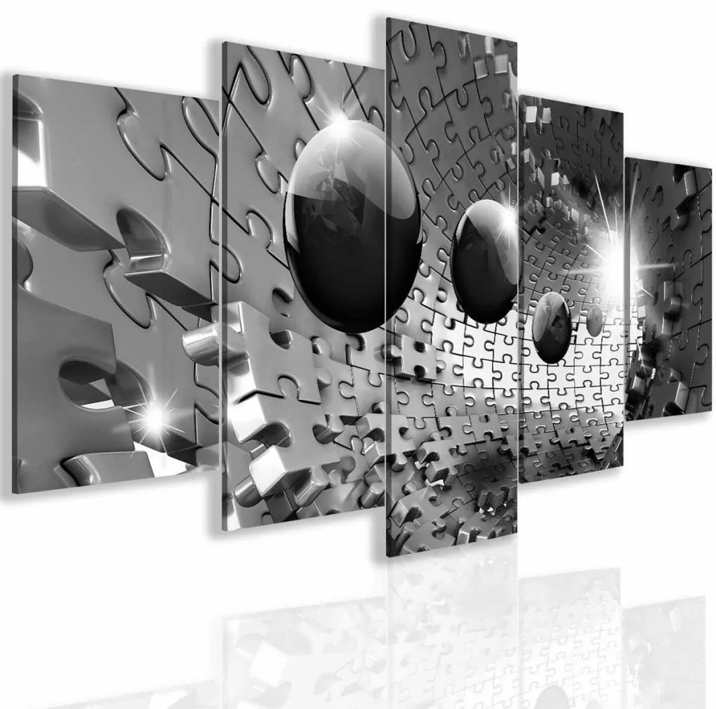 Malvis ® Obraz trojrozměrné šedé puzzle Velikost (šířka x výška): 150x75 cm