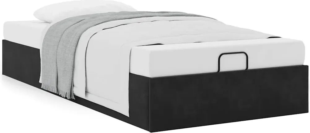 Osmanský rám postele bez matrace černá 80x200 cm samet 3310927