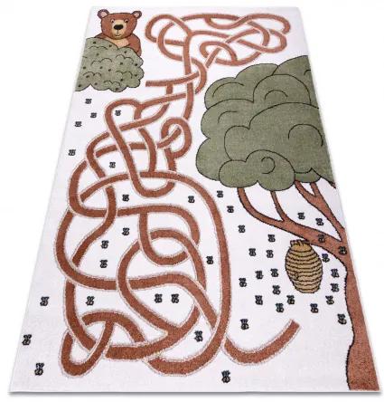 Dywany Luszczow Dětský kusový koberec FUN Honey, medvěd, včely krém Rozměr koberce: 80 x 150 cm