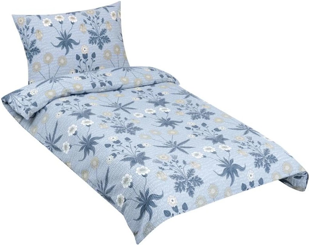 Povlečení krepové Modrá 80/583 - 140x220, 70x90 cm